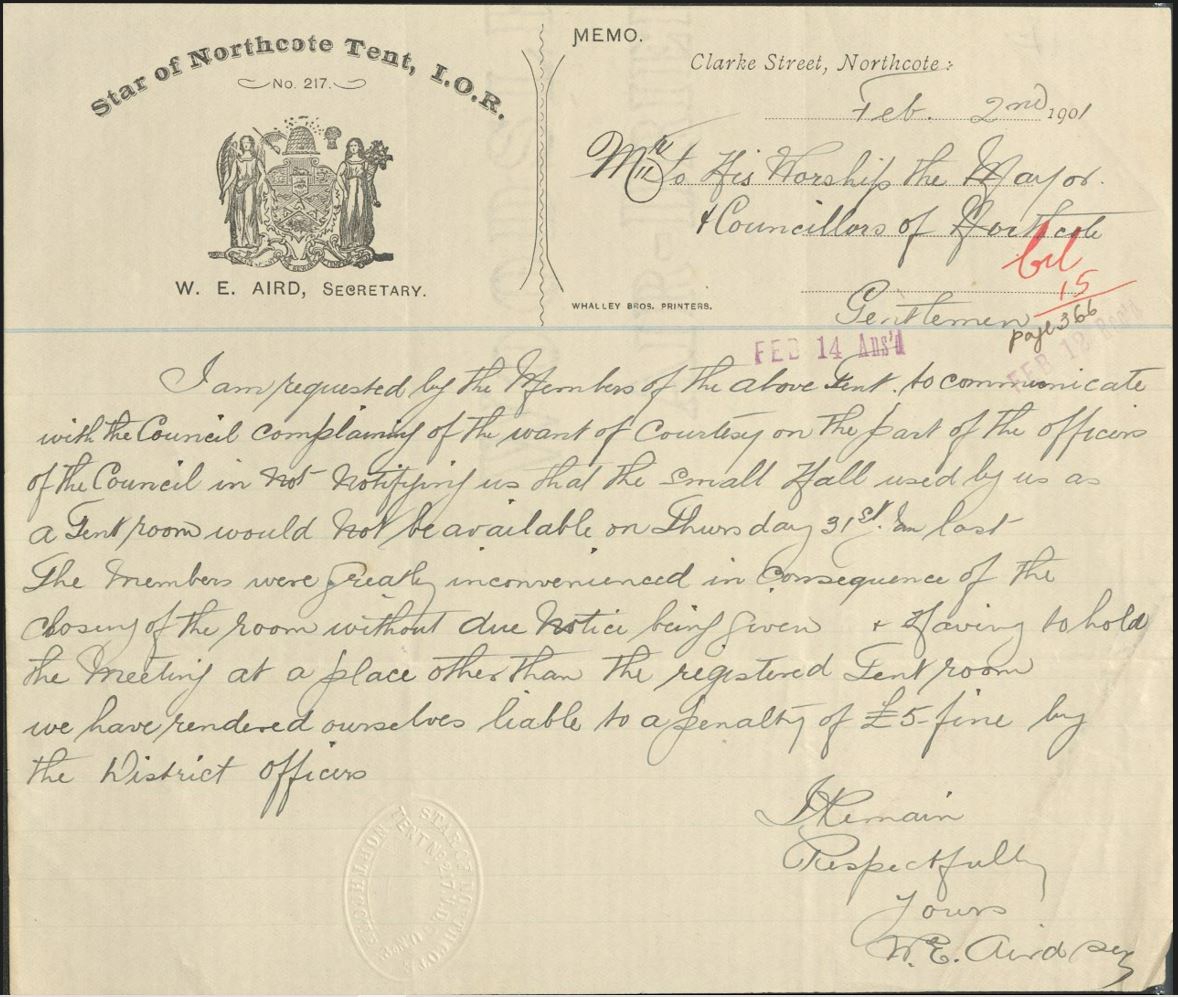 Star of Northcote, International Order of the Rechabites Darebin Libraries